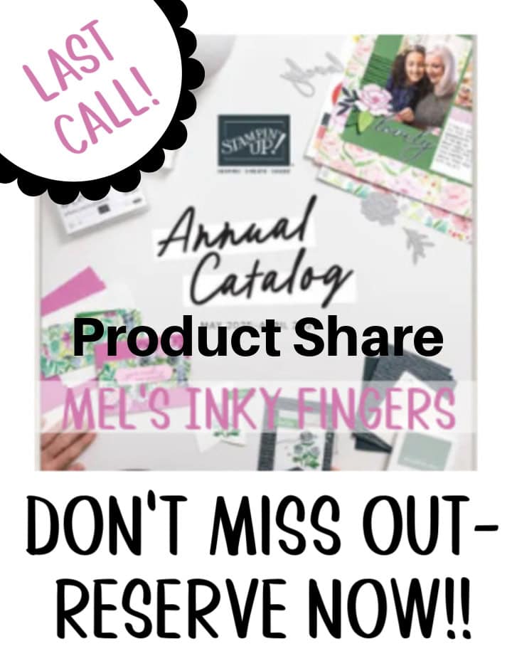 Last Call: Annual Catalog Product Shares - Mel's Inky Fingers