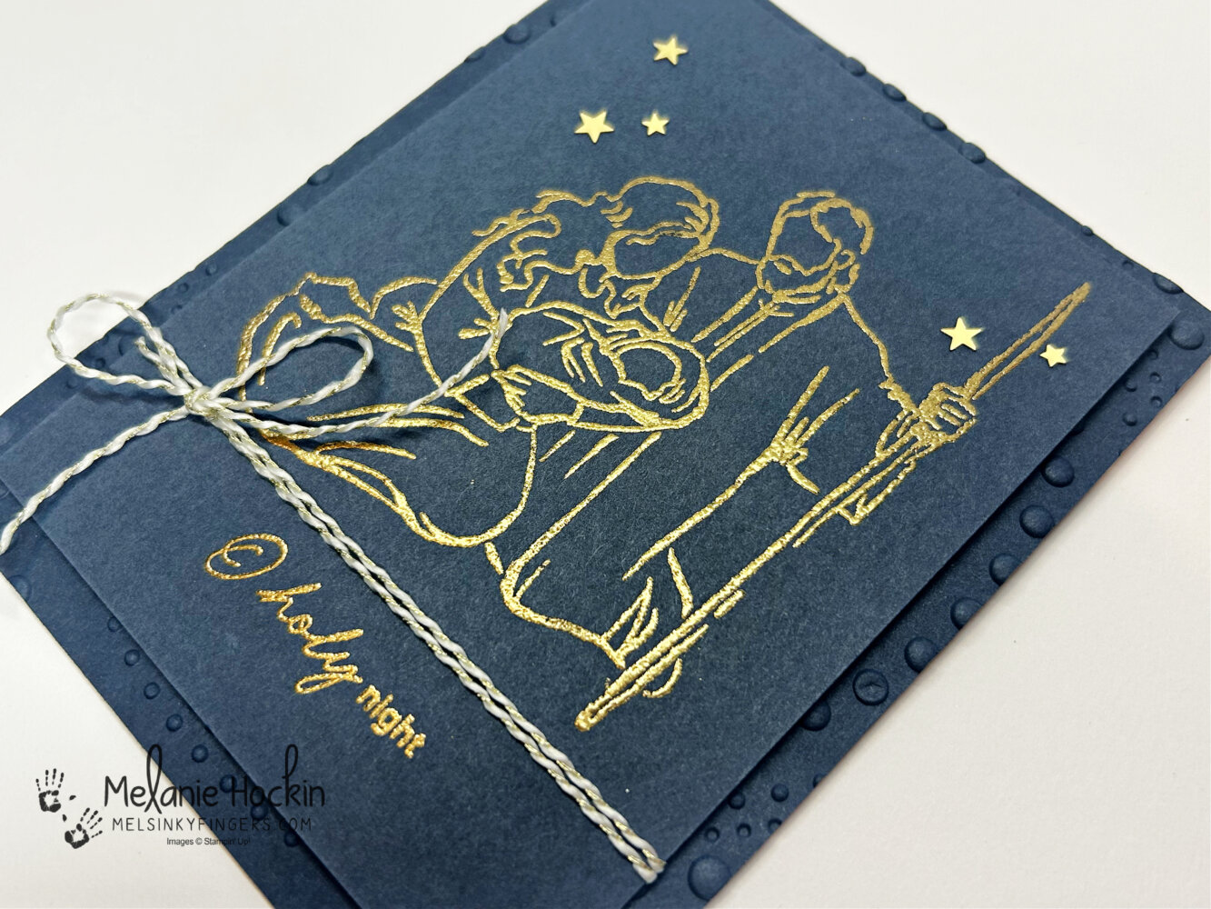 Simple Embossed Card with A Child is Born - Mel's Inky Fingers