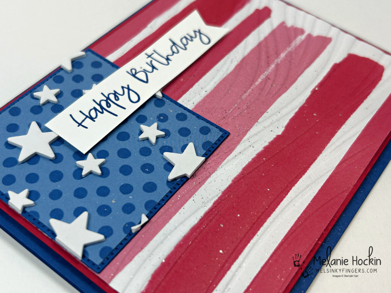 Happy Birthday America with Painted Patterns Paper - Mel's Inky Fingers